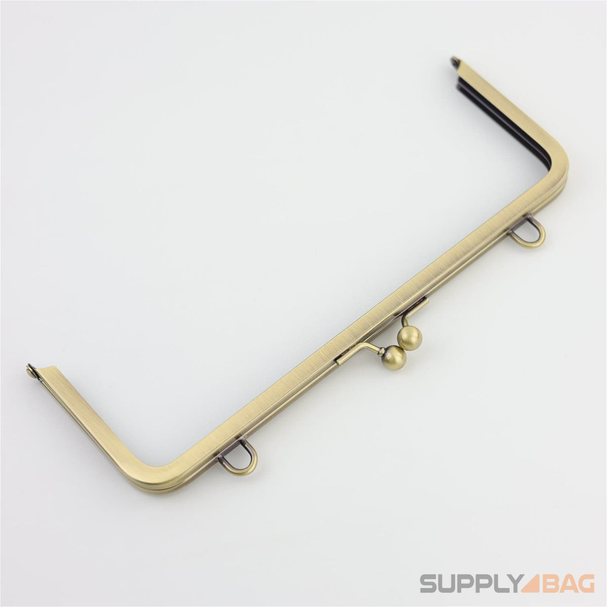 10 x 3 1/2 inch Large Antique Brass Clutch Frame with Chain Loops Atop ...