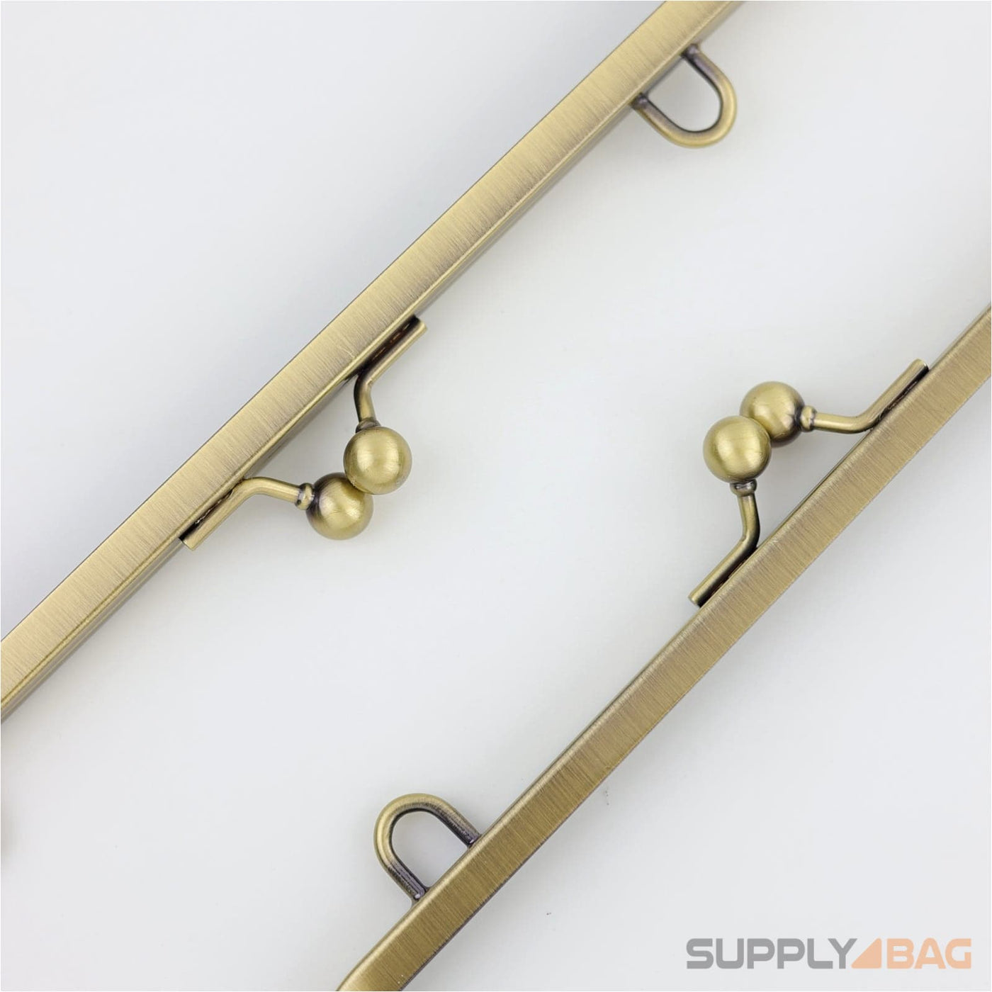 10 x 3 1/2 inch Large Antique Brass Clutch Frame with Chain Loops Atop ...