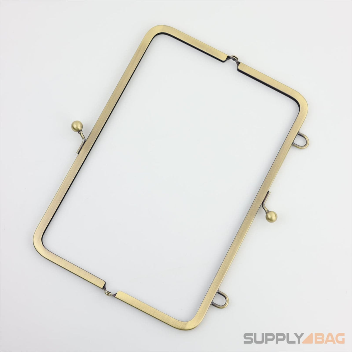 10 x 3 1/2 inch Large Antique Brass Clutch Frame with Chain Loops Atop ...