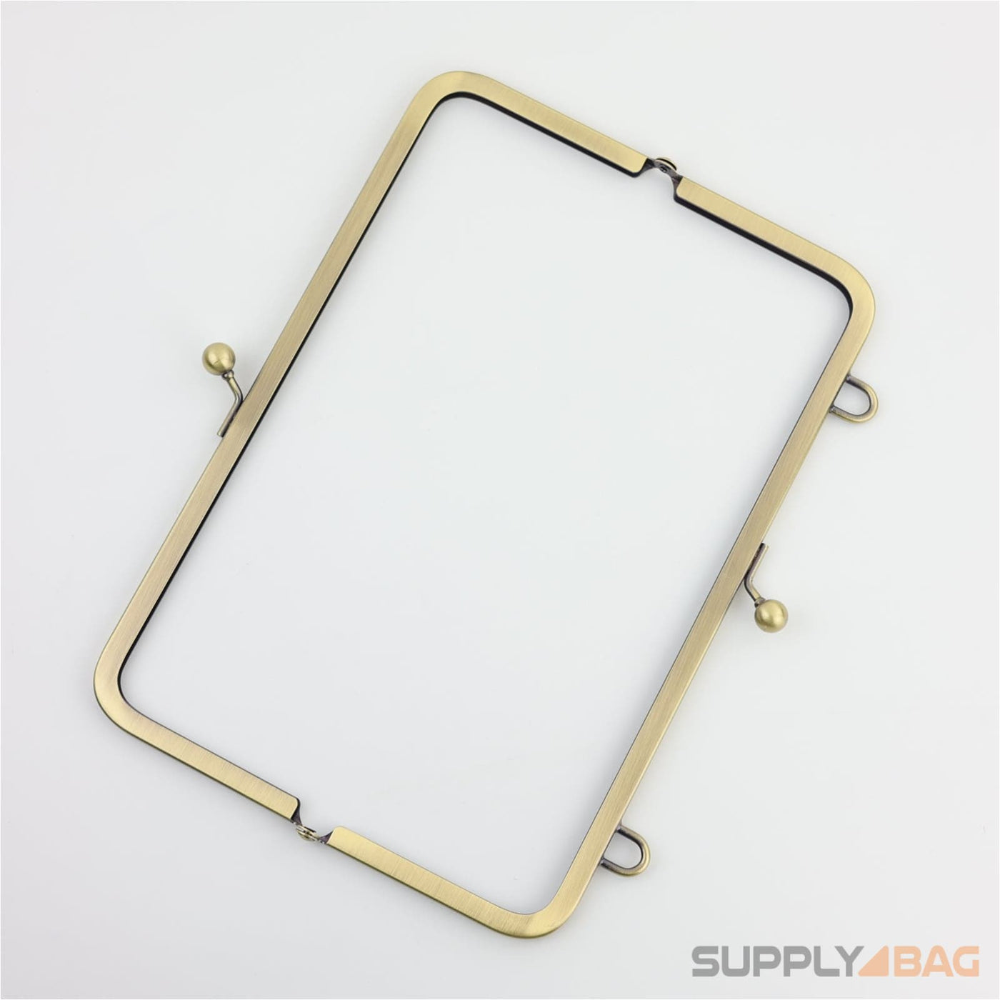 10 x 3 1/2 inch Large Antique Brass Clutch Frame with Chain Loops Atop ...