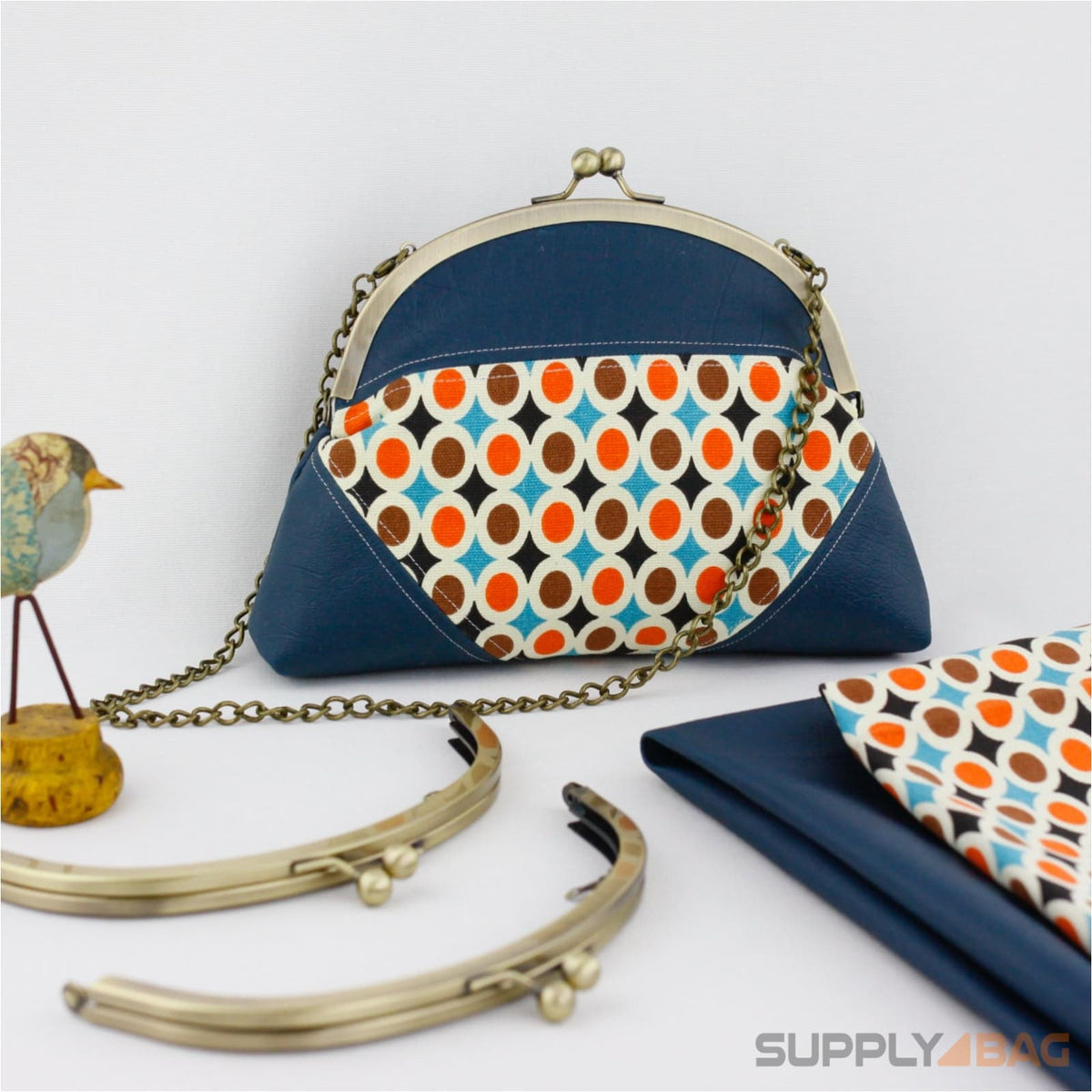 Victoria kisslock frame clutch making tutorial & pdf pattern ...